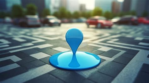 Premium Photo Point With Gps Navigation Icon On Blur Traffic Road Abstract Background