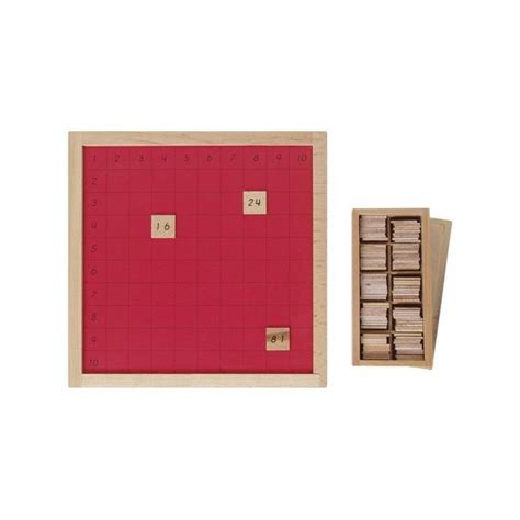 Tableau de Pythagore avec Boîte de Jetons LesMinis Montessori Apprendre les Multiplications en