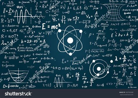 Chalkboard Inscribed Scientific Formulas Calculations Physics Stock Vector Royalty Free
