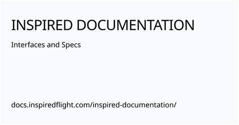 Interfaces And Specs Inspired Documentation