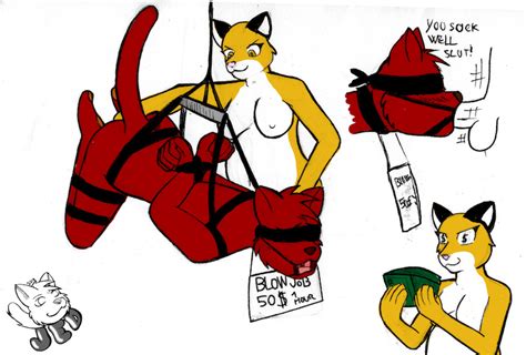 Rule 34 Anthro Bondage Bound Breasts Feline Fellatio Female Fur Furry