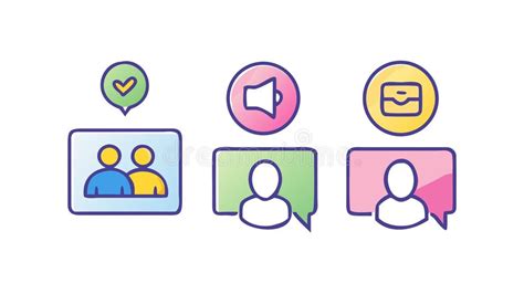 Social Network User Engagement Vector Icon Set Vector Design Generative Ai Stock Vector