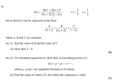 A Level Edexcel Maths Pure Graphs Of Functions Given That Fx Can Be