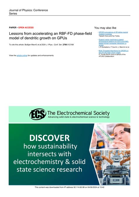 PDF Lessons From Accelerating An RBF FD Phase Field Model Of