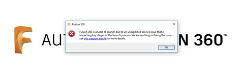 Fusion Is Unable To Launch Due To An Unexpected Service Issue When