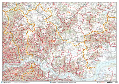 Romford Postcode Maps For The Rm Postcode Area Map Logic