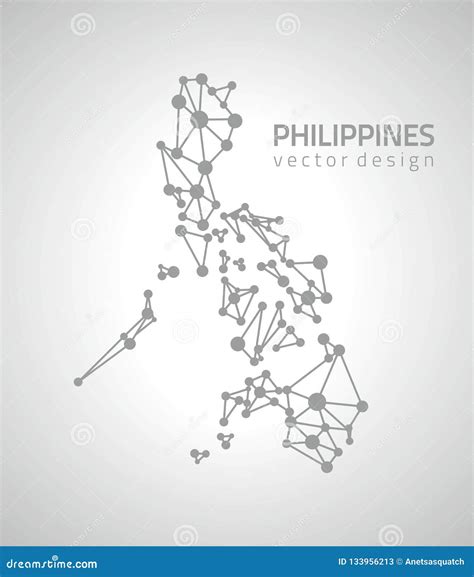 Philippines Triangle Grey Polygonal Vector Map 133956209