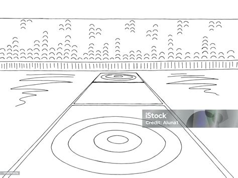 컬링 링크 경기장 스포츠 그래픽 블랙 화이트 스케치 일러스트 벡터 경기 스포츠에 대한 스톡 벡터 아트 및 기타 이미지 경기