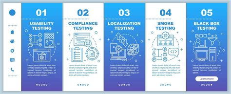 Usability Testing Blue Onboarding Mobile Web Pages Vector Template Vector Art At Vecteezy