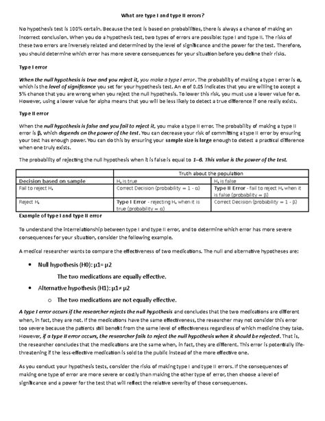 What Are Type I And Type II Errors Autosaved What Are Type I And Type II Errors No
