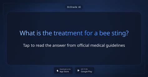 What Is The Treatment For A Bee Sting