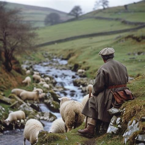Free Shepherd Resting Outdoors Image Shepherd Sheep River