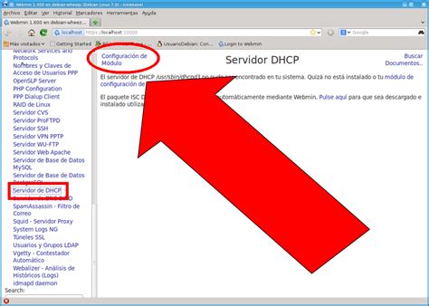 Usuariodebian Configurar Webmin Para Isc Dhcp Server 4 2 2 Servidor Dhcp