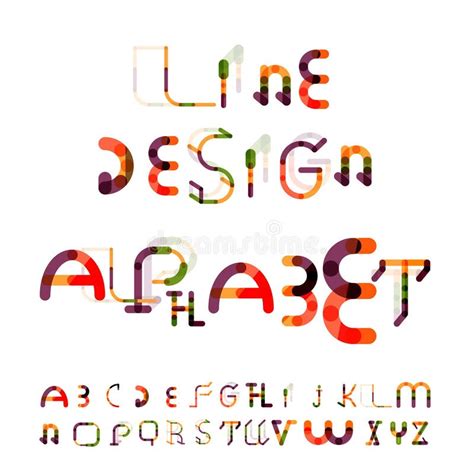 Minimal Line Design Alphabet Font Typeface Stock Vector