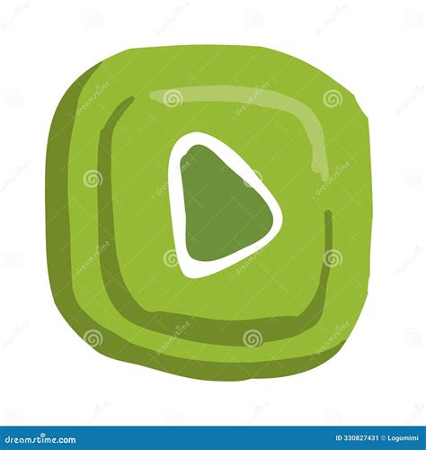 Play Button In Cartoon Doodle Style Mobile App Asset Video Game Ui Button Stock Illustration