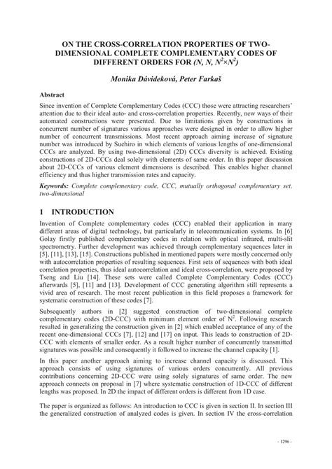 Pdf On The Cross Correlation Properties Of Complete Complementary