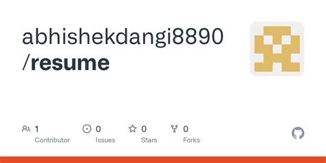 GitHub Abhishekdangi Resume