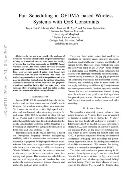 pdf fair scheduling in ofdma based wireless systems with qos constraints