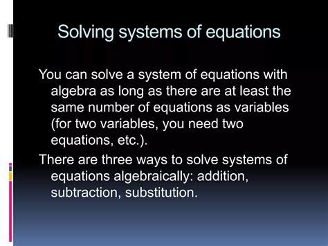 Solving Systems Of Equations PPT