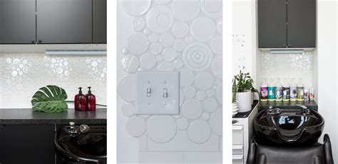 Cocoon Salons Bubbly Modern Backsplash Inspiration Mercury Mosaics