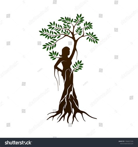 Dryad Vector Illustration Tree Nymph Tree Stock Vector Royalty Free