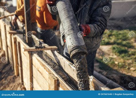 Formwork And Reinforcement Of Concrete Foundation With Metal Anchor Bolts Designed For The