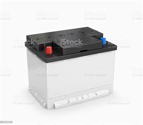 흰색 배경에 분리 된 자동차 배터리 3d 일러스트레이션 3차원 형태에 대한 스톡 사진 및 기타 이미지 3차원 형태 교통수단 금속 Istock