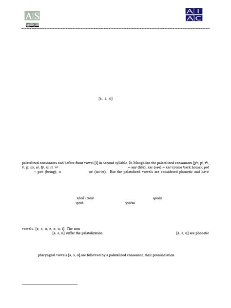 Acoustic Analysis On The Palatalized Vowels Of Modern Mongolian Pdf