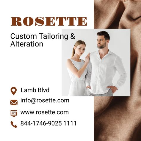 Custom Tailoring Services Ad With Couple In White Clothes Online