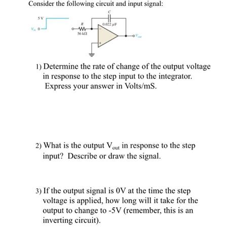 Solved Consider The Following Circuit And Input Signal 1