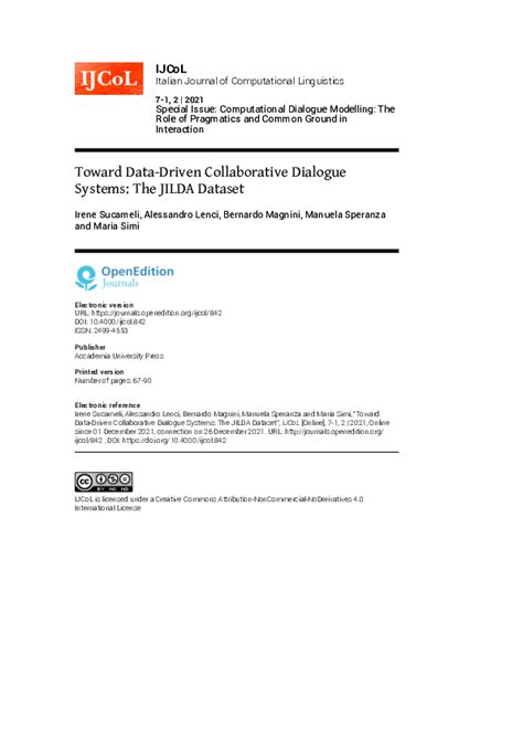 Pdf Toward Data Driven Collaborative Dialogue Systems The Jilda Dataset
