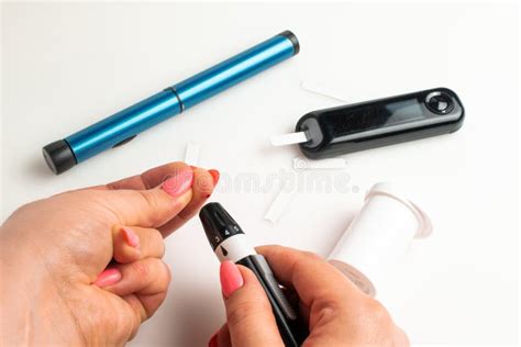 Glucometer In Woman Hands Stock Image Image Of Hospital 43479159