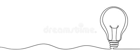 Single Continuous One Line Art Idea Light Bulb Creative Solution Teamwork Lamp Concept Minimal