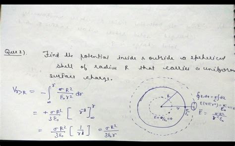 For A Spherical Shell Of Radius R Which Carries A Uniform Surface Charge A Both