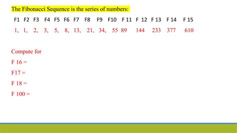 fibonacci sequence ppt