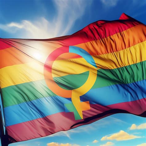 Premium Photo The Flag Of Gender Equality Waving In The Wind