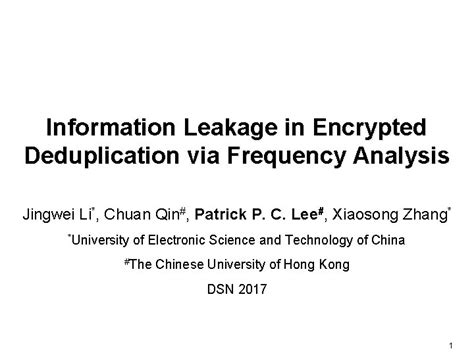 Information Leakage In Encrypted Deduplication Via Frequency Analysis