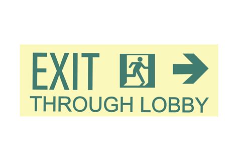 Exit Through Lobby Facing Right Directing Right GBC Safety Glow
