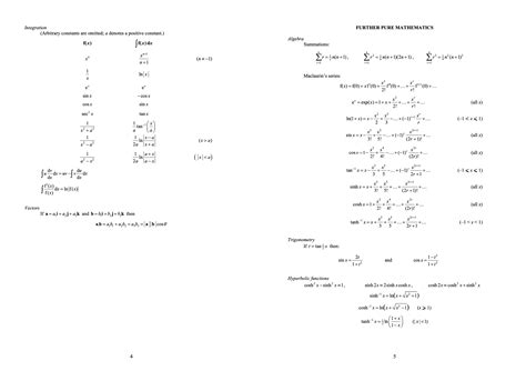H2 Math Mf15 Formula Sheet • Musclemath Tuition