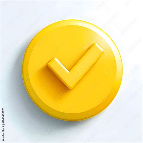 3d Check Icon Checklist Tick Done Mark Vector Realistic Plastic Style Checkmark Symbol Of