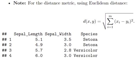 Solved Use The Dataset Below And K Nearest Neighbors Take K