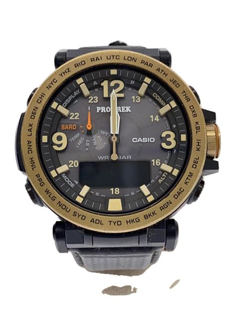 Yahooオークション Casio ソーラー腕時計・protrekデジアナ Gry