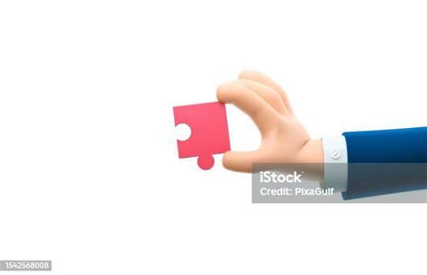 만화 사업가 캐릭터는 퍼즐 조각을 들고 있다 3d 그림입니다 3차원 형태에 대한 스톡 사진 및 기타 이미지 3차원 형태