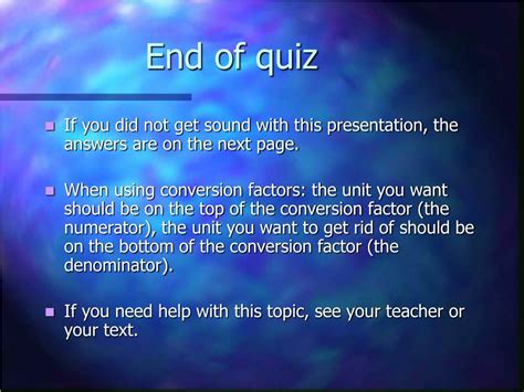 PPT Unit Conversion Quiz PowerPoint Presentation Free Download ID