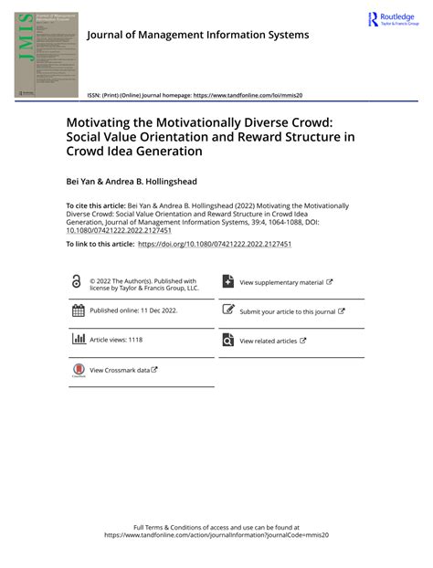 Pdf Motivating The Motivationally Diverse Crowd Social Value