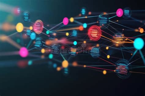 Visual Representation Of Interconnected Data Points Illustrating Network Analysis Stock