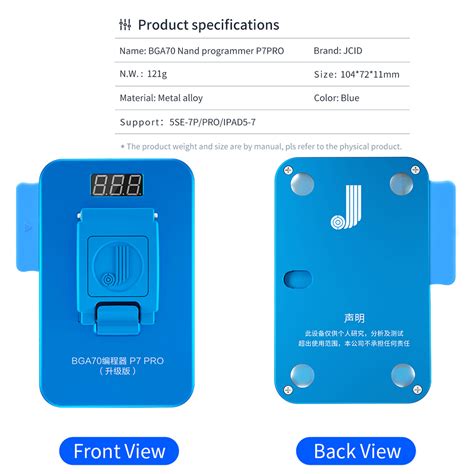 Jc P7 Pro Bga70 Pcie Nand Readwrite Programmer For Iphone 5se6s6sp7