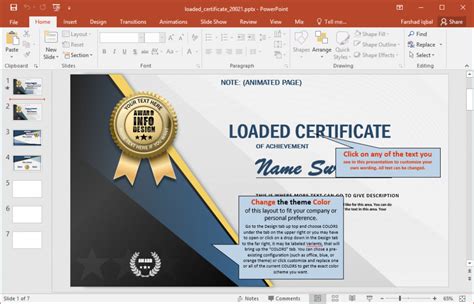 Animated Certificate PowerPoint Template