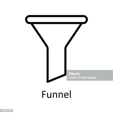 깔때기 벡터 윤곽선 아이콘 디자인 그림입니다 흰색 배경에 사용자 인터페이스 기호 Eps 10 파일 고객에 대한 스톡 벡터 아트