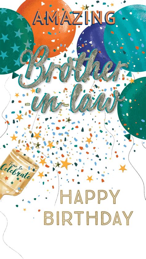 Handmade Champagne Greeting Card Brother In Law Birthday Typographic